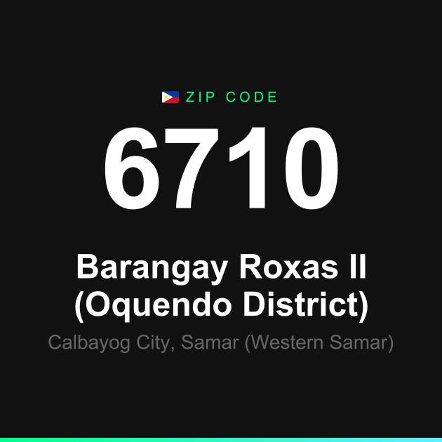 Barangay Roxas II (Oquendo District) ZIP Code 6710 Map - Calbayog City ...